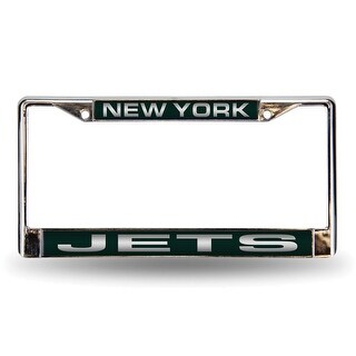 NFL New York Jets Green Laser Chrome Acrylic License Plate Wall Frame ...
