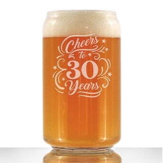 Cheers 30 Years - Beer Can Pint Glass - 30th Anniversary Gifts - 16 ...