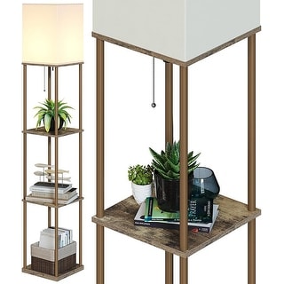 Floor Lamp with Shelves, Modern Square Standing Lamp - Bed Bath ...