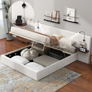 Lift Up Storage Bed, Full/Queen Platform Bed Frame with Storage ...