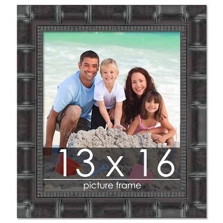 13x16 Bamboo Black Complete Wood Picture Frame with UV Acrylic, Foam ...