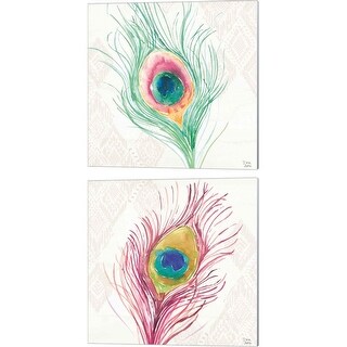 Dina June 'Peacock Glory A' Canvas Art (Set of 2) - Bed Bath & Beyond ...