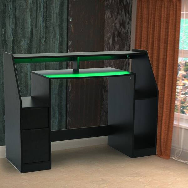 Modern PC Laptop Desk Study Table Workstation Gaming Desk With Led ...