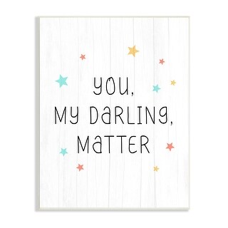 Stupell Vivid Hues You Darling Matter Striped Patterned Sign Wood Wall ...