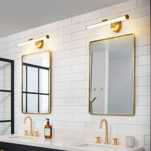 Bathroom Vanity Lighting LED Bathroom light fixtures Over Mirror Gold ...