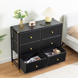 6-Drawer Storage Chest Dresser Cabinet Storage Tower w/Adjustable Feet ...