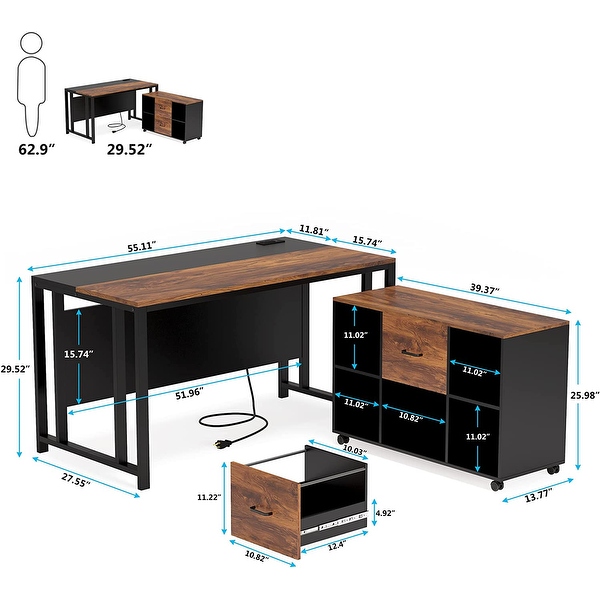 Executive desk with power outlet store