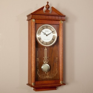 Seiko QXH107BLH Regal Oak Wall Clock with Pendulum - Bed Bath & Beyond ...