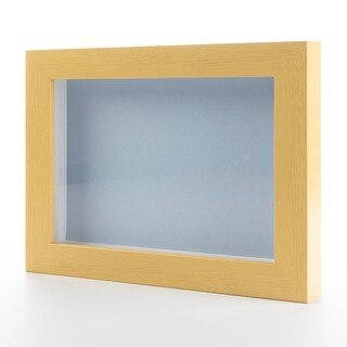 Natural 4x6 Wood Shadow Box with Blue Acid-Free Backing - With 5/8 ...