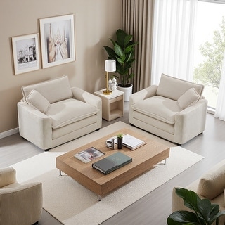 2-Seater Corduroy Deep Seat Sofa Chair Set - Bed Bath & Beyond - 43570770