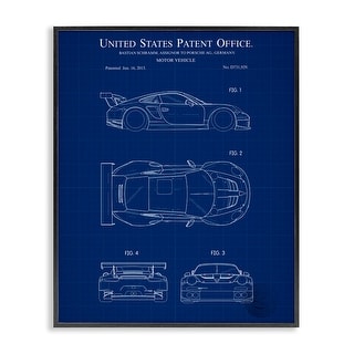 Stupell Motor Vehicle Blueprint Framed Giclee Art Design By Karl Hronek ...
