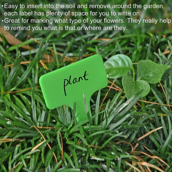 PVC Plant Label Stake T Type 6 x 3cm Water Resistant for Garden 5 Color ...
