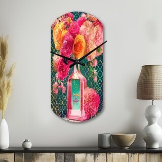 High Fashion Perfume Bottle Vase With Flowers II - Fashion Wall Clocks ...