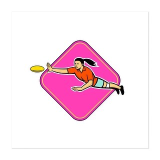Ultimate Frisbee Player Catching Disc Mascot Cartoon Art Print/Poster ...