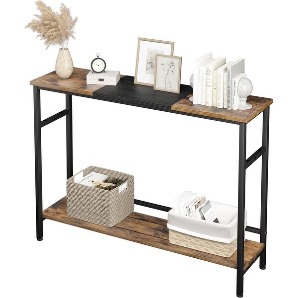 Ail Console Table with Storage Shelf Rattan Sofa Table Entry Table for ...