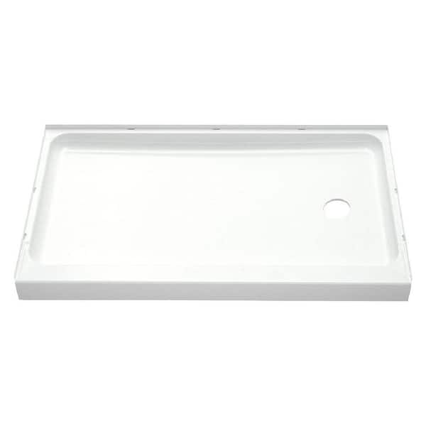 Sterling 60" x 30" Shower Base with Single Threshold and Right Drain ...