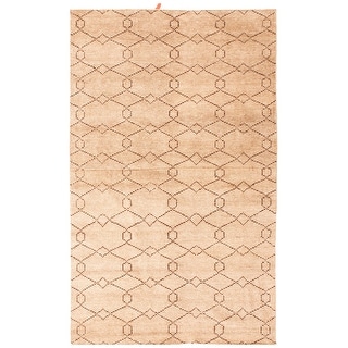 ECARPETGALLERY Hand-knotted Tangier Tan Silk Rug - 4'11 x 7'11 - Bed ...