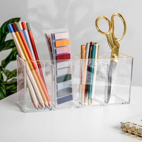 Martha Stewart Set of 3 Plastic Stackable Desktop Storage Organizer ...