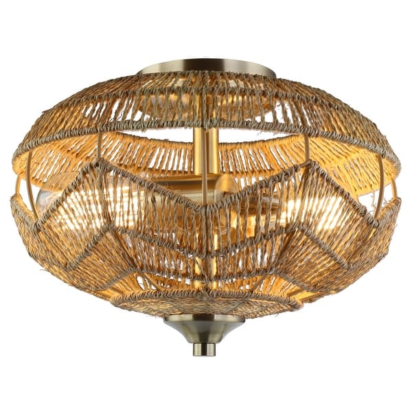 Cassian River of Goods Brushed Gold Ceiling Light with Rope Shade ...