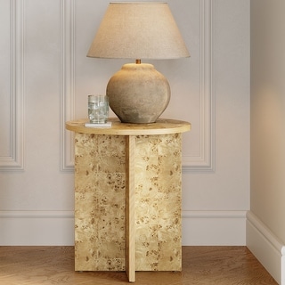 Round Burl Wood Side Table - Modern Home, Bedroom, and Living Room ...