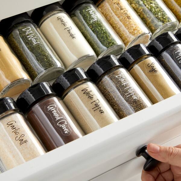 Talented Kitchen 272 Spice Labels Stickers, Clear Spice Jar Labels ...