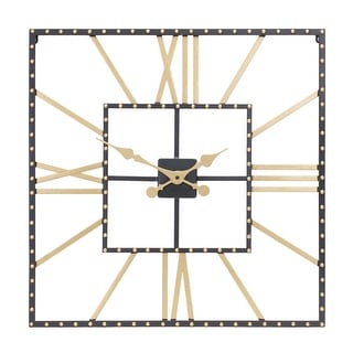 Metal Square Wall Clock with Roman Numberals 23.5"SQ - Bed Bath ...