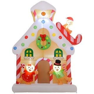 7FT Christmas Inflatable Gingerbread House, Giant Christmas Inflatables ...