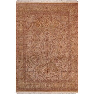 Gulab Pak Persian Veda Gold/Green Wool Rug - 8'2'' x 9'11'' - 8 ft. 2 ...