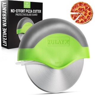 Zulay Kitchen Handheld Pizza Cutter Wheel with Protective Blade Guard ...