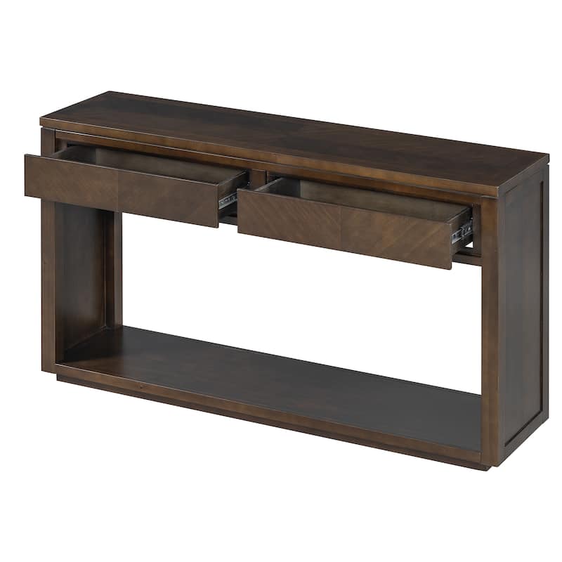 Console Table, Rustic Wooden Entryway Table with Storage Drawers and ...