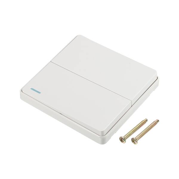 Light Switch Wall Panel Push Button 2 Gang 2 Way White 250V 10A ...