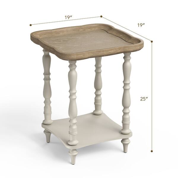 Rustic Farmhouse Cottage Core Accent End Table with Shelf - Bed Bath ...