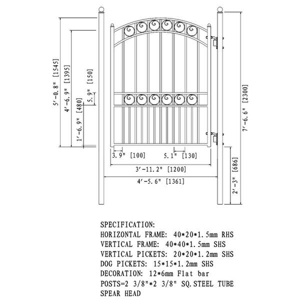 ALEKO Set of Paris Style Steel Swing Dual Driveway 16 ft Gate with ...
