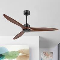 52" Solid Wood 3-Blade Propeller Ceiling Fan with Remote - On Sale ...