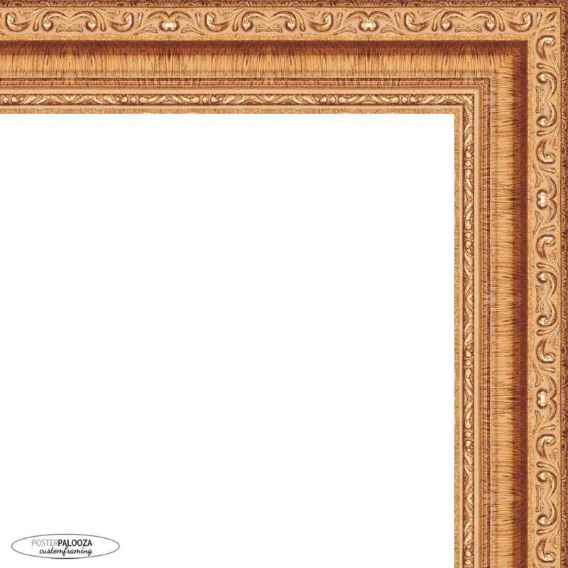 14x8.5 Traditional Antique Gold Complete Wood Picture Frame with UV ...