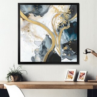 Designart "Marble Painting Textured V" Abstract Marble Framed Wall ...