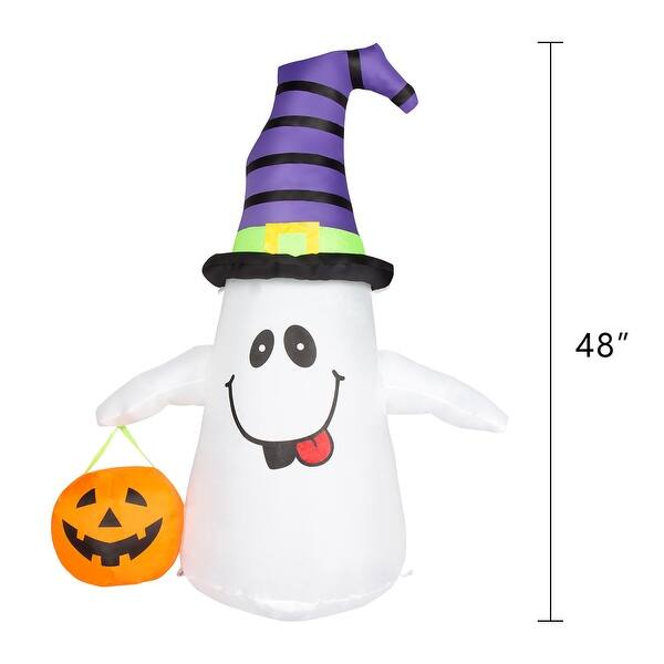 Kinbor Airblown Halloween Inflatables, Ghost Sitting On the Pumpkin ...