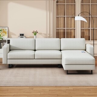 Compact L-Shaped Sectional Sofa with Chaise, 3-Seater Sofa for ...
