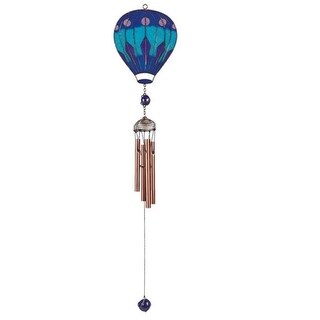 Q-Max 31" Long Blue Air Balloon Wind Chime with Copper Gem - Bed Bath ...