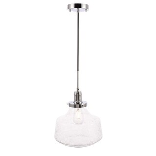 Lyle 1 light Chrome and Clear seeded glass pendant - Exact Size - Bed ...