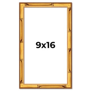 9x16 Frame Gold Bamboo Solid Wood Picture Frame | 1 Inch Moulding - Bed ...
