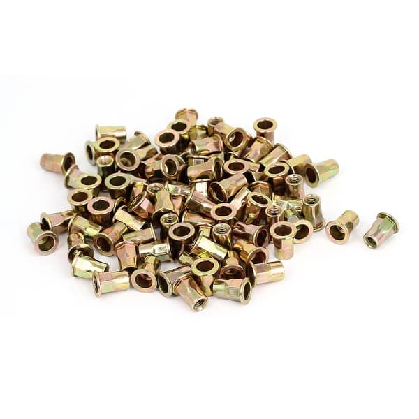 100Pcs M6 Half Hex Body Flat Head Blind Threaded Rivnuts Nuts Nutserts ...