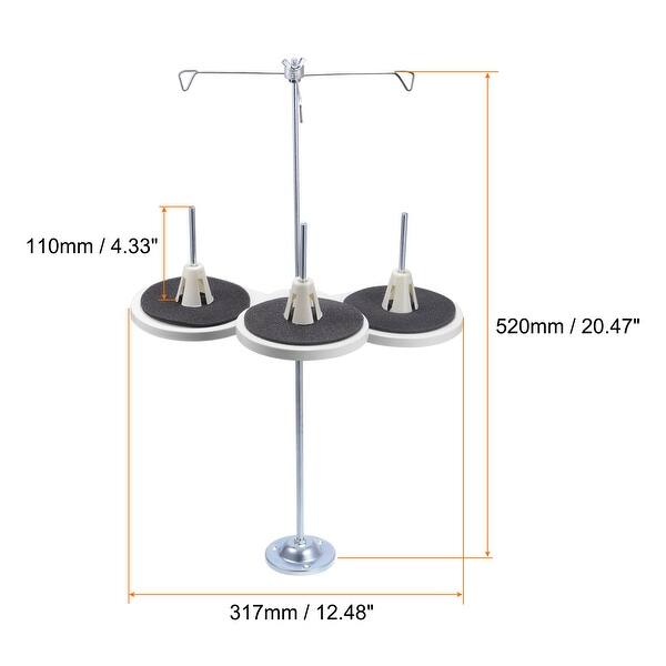 Triple Cone Spool Stand Universal Iron 3 Thread Stand - Silver Tone ...
