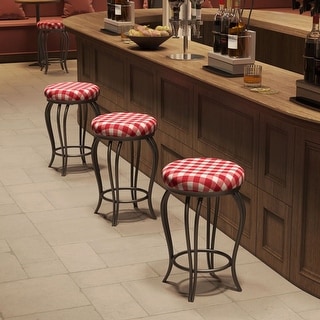 Country Style Industrial Set of 2 Bar Chairs with Footrest for Bar ...