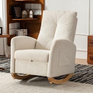 Upholstered Rocking Chair Comfortable Living Room Rocker Lounge ...