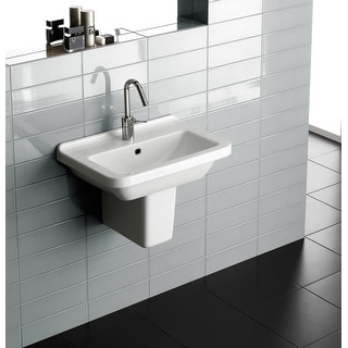 Bissonnet Erika 55 Semi-Pedestal Pro 21-11/16" Vitreous China Wall ...