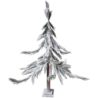 Heavily Flocked Pine Sprig Artificial Christmas Tree - 47" - Bed Bath ...