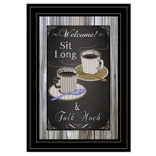 Sit Long Talk Much Chalkboard Framed 2 Black Framed Print Wall Art ...