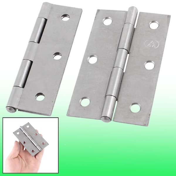 Gray Metal 3 Holes Foldable Rotating Cabinet Door Hinge 3.5" Long 2 Pcs ...