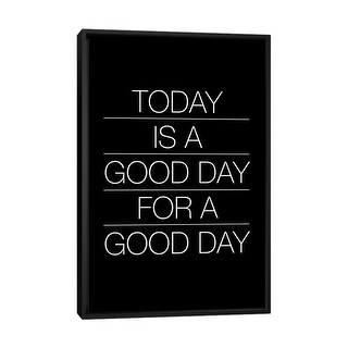 iCanvas "Today Is A Good Day (White On Black)" by The Usual Designers ...
